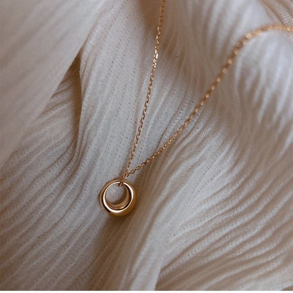 Jewelry | New Yellow Gold Round Pendant Chain Necklace | Poshmark